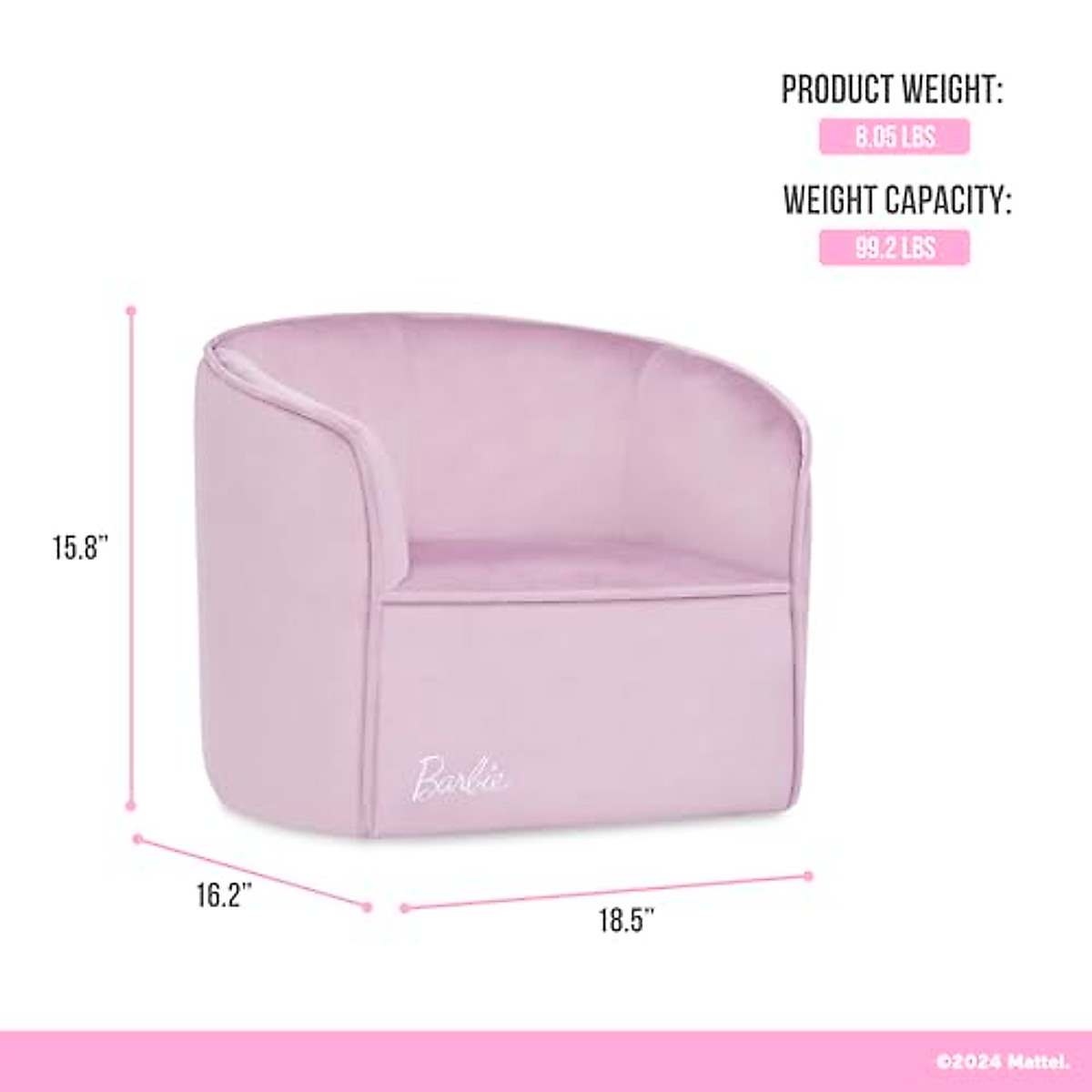 Evolur Barbie Be Bold Be You Kid's Sofa in Purple