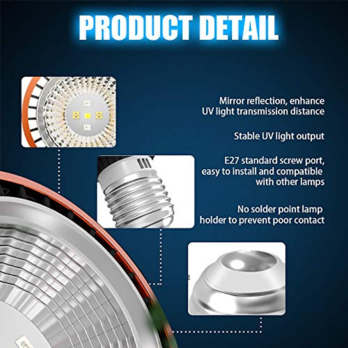 Horior Reptile UVA UVB Lamp for Turtle Lizard Basking Heat Light with 360° Clamp Dimmable Light for Reptile