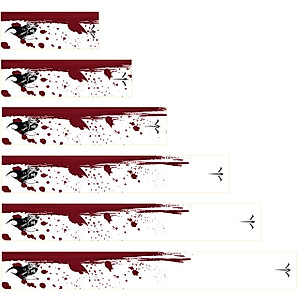 White Water Archery Non-Laminated White Blood Trail Grim Reaper Arrow Wraps 15 Pc Pick Length Width (9, 1)