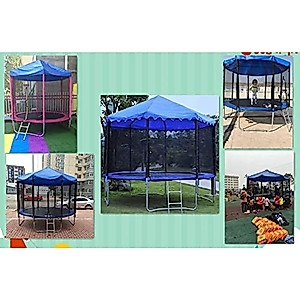 Trampoline Canopy 6/8/10/12/13/14/15/16FT Trampoline Sun Shade Cover Outdoor Fitness Backyard Trampoline Tent Accessories, 15FT 5 Legs 10 Pillars