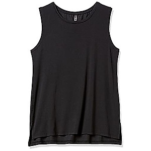 Amazon Essentials Women's Soft Cotton Standard-Fit Yoga Tank (Available in Plus Size) (Previously Core 10), Black, Medium