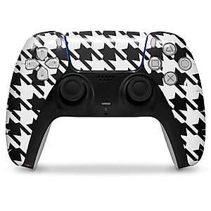 WraptorSkinz Skin Wrap compatible with Sony PS5 DualSense Controller Houndstooth Black (CONTROLLER NOT INCLUDED)
