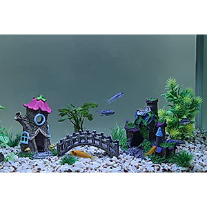 HRRIVE Fish Tank Arch-Bridge Drawbridge Rock Décor for Aquarium Landscape Decoration, Made of Resin, Pack of 1