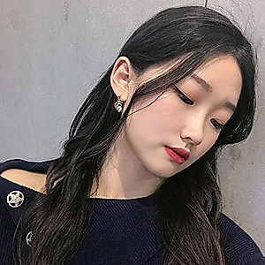 Creative Cartoon Asymmetrical Astronaut Blue Planet Stud Earrings for Women Charm Jewelry Cute Star Moon Earth Spaceman Drop Earrings (Blue)