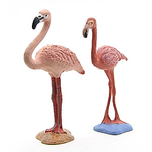 COYKA – Zoo Animals – Toy Flamingo – Animals Action Figures - Red Pink - 2 pcs