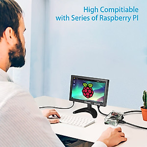 Dcorn 8 inch Mini Monitor, Small HDMI Monitor 1280x720 16:9 IPS Metal Housing Screen Support HDMI/VGA/AV/BNC Input with Wall Bracket&Remote Control,178 Full Viewing w/Speaker