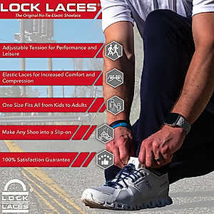 LOCK LACES (Elastic Shoelace and Fastening System) (Black)