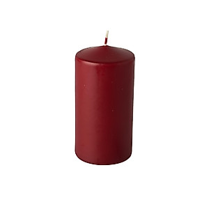 PAPSTAR Unscented Pillar Candles 2.5x4.5 Inch Set of 6 | European Made Premium Quality 25h Burning Time | Dripless, Smokeless Household Dinner, Party Candles - Burgundy Red