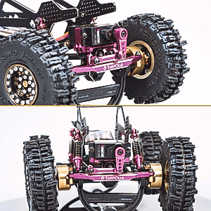 RampCrab RC Steering Servo with Servo Mount Bracket and Servo Horn for AX24 SCX24, RC Car Model Parts, Upgrade Parts for Axial AX24 SCX24 1/24 RC Crawler (Purple Horn)