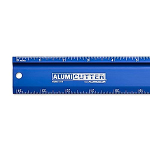 Alumicolor AlumiCutter Aluminum Straight Edge w/Blade for Office, School, Engineering and Framing, 24IN, Blue
