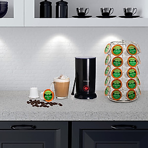 Mixpresso Electric Milk Frother, Latte Art Steamer, Electric Cappuccino Machine And Milk Warmer, Hot Foam Maker and Milk Warmer for Latte, Cappuccinos, Macchiato, Hot Chocolate Milk (Black)