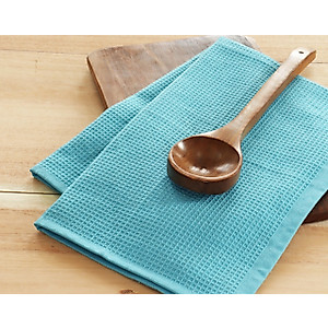 PurpleEssences Waffle Weave Solid Kitchen Towel, 100% Cotton - 15 x 25 Inches, Ultra Soft Absorbent Quick Drying Dish Cloth Towels Dish Rags for Kitchen, 6 - Pack - Forest Green