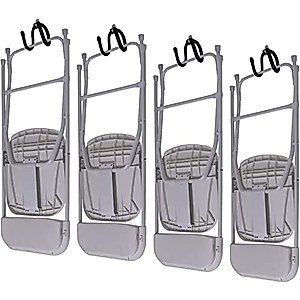 AUXPhome 4 Pack Chair Storage Rack, Wall Mounted Folding Chairs Organizer and Hanger, Garage Storage Tool Organizer Rack Tools Garage Organization Wall Mount Rack Hanger for Home, Garage, No Chair