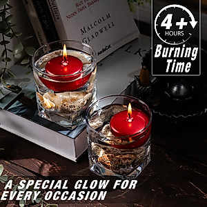 SECEL Pack of 24 Floating Candles 2 Inch 4+Hours Paraffin Wax0 Cotton Wick Dripless & Smokeless Home Decor, Wedding Decorations, Valentine Decors, Birthday Dinners, Celebrations