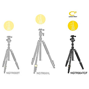 NATIONAL GEOGRAPHIC Travel Tripod Kit,90°Column 5-Section Legs, Carbon Fiber, Compatible with Canon, Nikon DSLR, Twist Locks 360 Degree Ball Head,Quick Release Plate, 8KG Load Capacity with Carry Bag