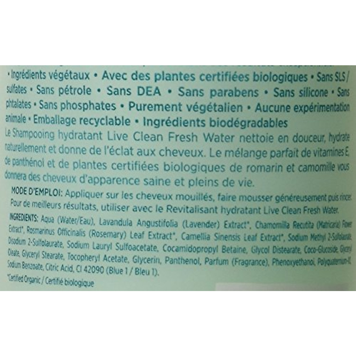 Live Clean Shampoo, Hydrating Fresh Water, 12 Oz