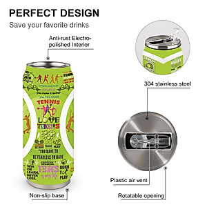 JDEIFKF Tennis Tumbler Cup Travel Mug With Lid,Tennis Lover Birthday Gifts Stainless Steel Vacuum Coffee Mug Cup Tennis Gifts For Women Men 17 Oz