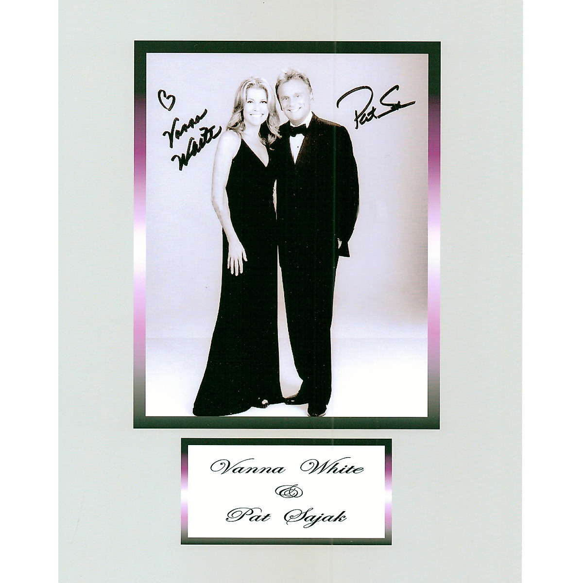 Kirkland Signature PAT SAJAK & VANNA WHITE, WHEEL OF FORTUNE, Classic TV, 8 X 10 Autograph Photo on Glossy Photo Paper