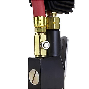 Milton S-530 Compact Digital Tire Inflator with Pressure Gauge, 255 PSI, Dual Head Air Chuck, 15" Hose, 2.5" Dial, 360 Swivel, Res: 0.1 Display, Backlit, Made in USA, Industrial Grade,Matte Black