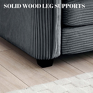 115" Modular Sectional Sofa,L Shaped Sectional Couches for Living Room,3-Seater Corduroy Upholstered Cloud Couches with Movable Ottoman and Deep Seats