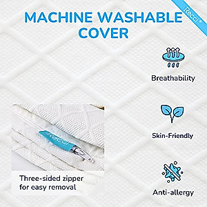 RECCI 3 Inch King Memory Foam Mattress Topper, Pressure-Relieving Mattress Topper for Back Pain, Foam Mattress Topper with Removable & Washable Cover, CertiPUR-US Certified, King Size