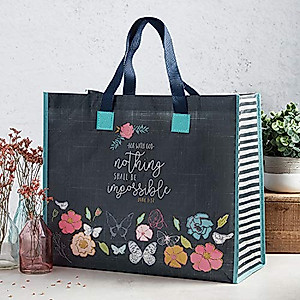 Creative Brands Faithworks-Prayerful Wings Inspirational Reusable Gift/Tote Bag, 16 x 13.5-Inch, Nothing Impossible