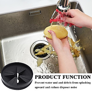 Garbage Disposal Splash Guards 3 3/8" Sink Baffle QCB-AM Replacement for InSinkErator Evolution Series, Upgraded Removable Quiet Collar Drain Plugs, Garbage Disposer Accessories, Black