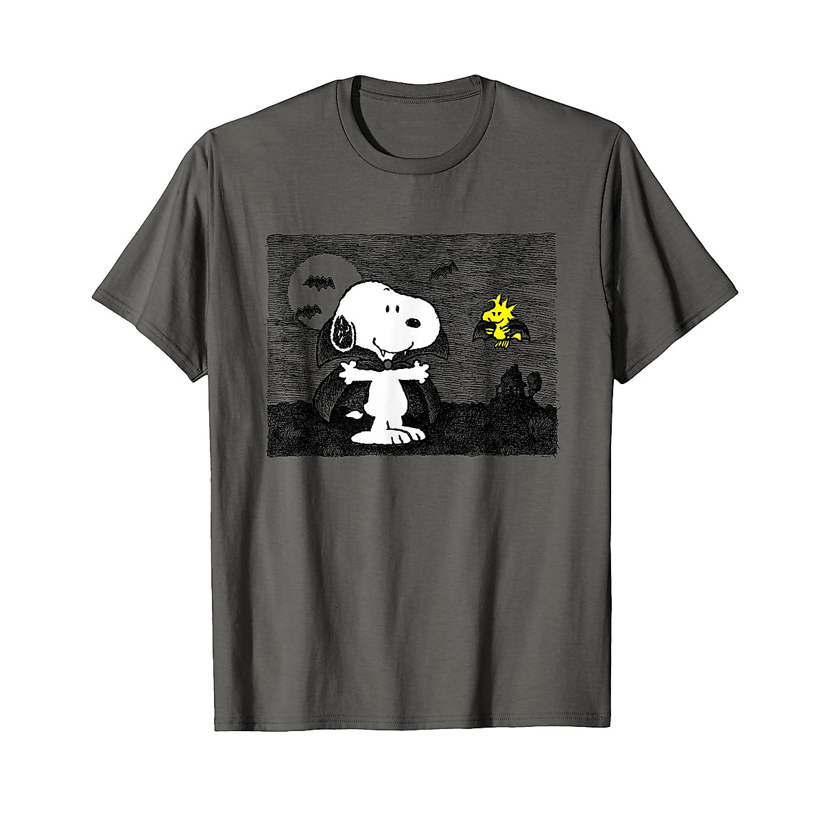 Peanuts Snoopy and Woodstock Halloween Midnight Flight T-Shirt