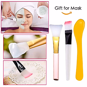 100 pcs Compressed Facial Mask Sheet Beauty DIY Disposable Mask Paper Natural Cotton Skin Care Wrapped Masks Normal Thick，Get a Small Mask Bowl, Mask Brushes