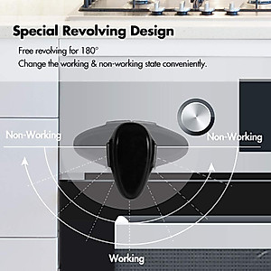 EUDEMON 1 Pack Oven Door Lock(Black) & 6 Pack Stove Knob Cover(Clear) Bundle