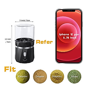 Electric Spice and Herb Grinder, Dry Herb Mini Electric Grinder Compact Herb Grinder with 1.7oz/50ml Herb Jar and Mini Spoon