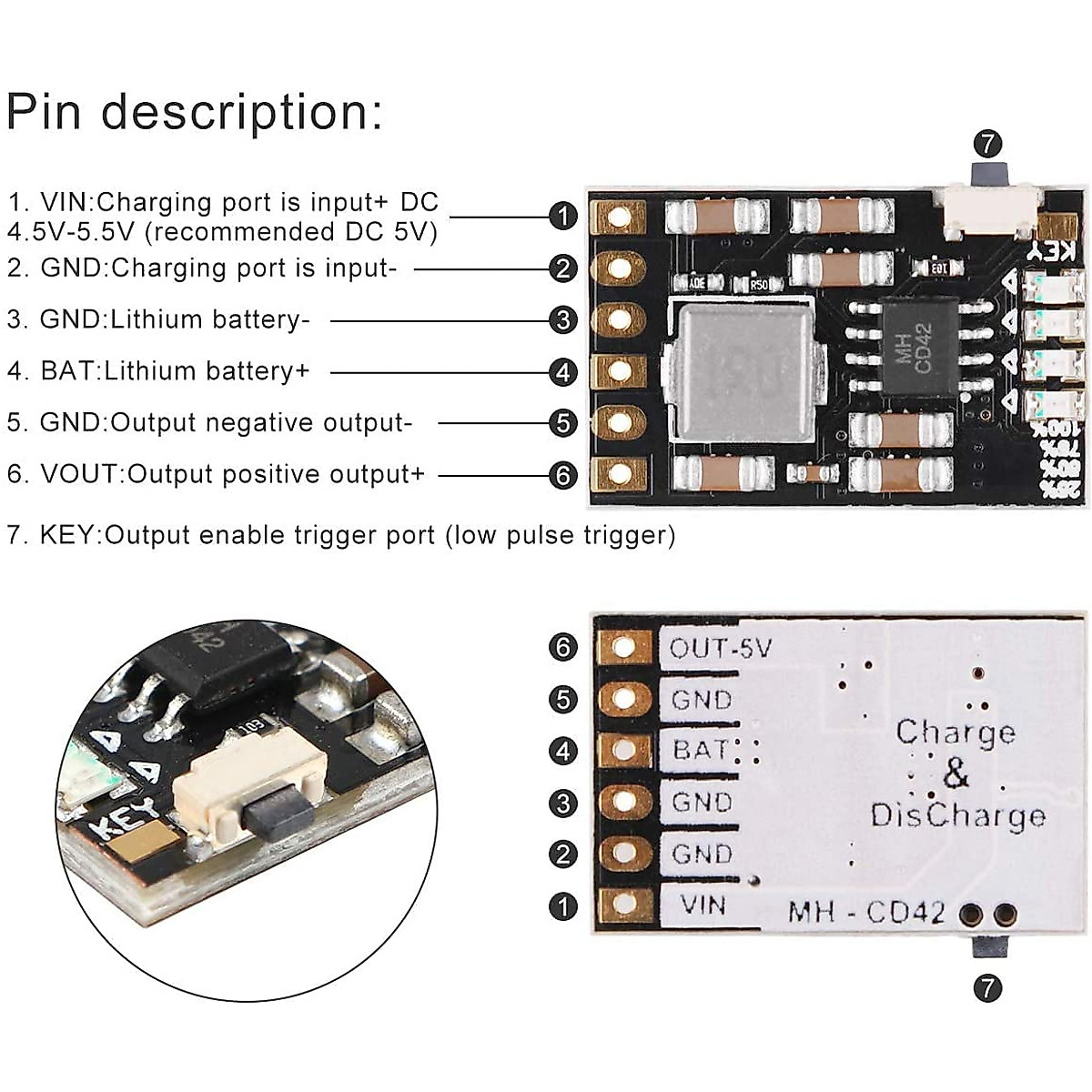JoohcUngir 12pcs 18 650 Lithium Battery Charger Board 5V 1A TP4056 Charging Module with Battery Protection BMS and Charge Discharge Integrated Module 2A 5V Charging Boost Mobile Power Protection