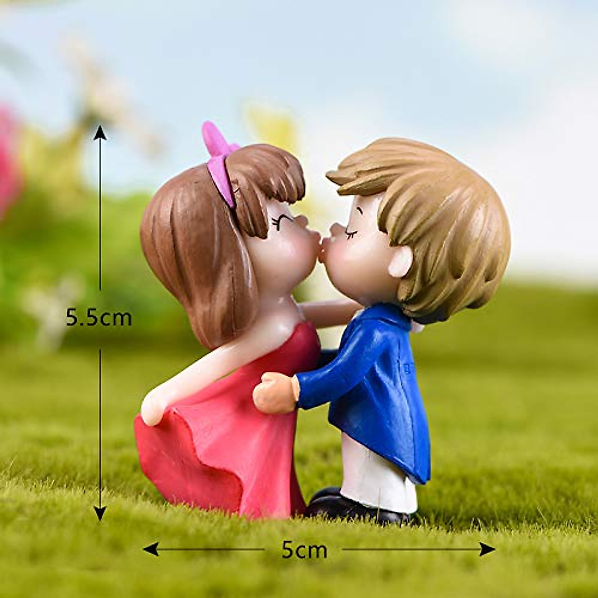 ElpizoFos 1 Set/10pcs Miniature Fairy Garden Accessories Lovers Sweetheart Garden Ornament Statue Figurines Plant Bonsai Pot Dollhouse Terrarium Landscape Cake Toppers Home Decorations Craft