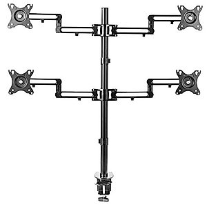 VIVO Full Motion Aluminum 17 to 32 inch Quad Monitor Desk Mount Stand with Articulating Arm Joints, Fits 4 Screens, Max VESA 100x100, STAND-V104Y