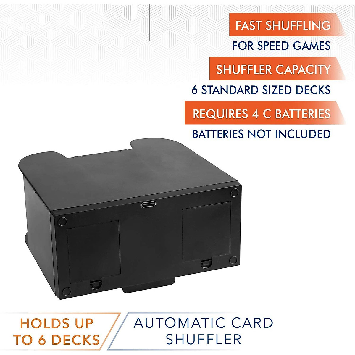 INFIJYON 1-6 Card Shuffler, New Upgraded USB/Battery Powered Casino Poker Auto Shuffler for House Party Card Games, Poker, Blackjack, Uno, Texas Hold'em