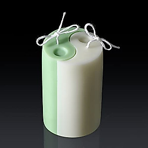 2 Pieces Yin Yang Scented Candles Yin Yang Shaped Candle Soy Wax Candle Decor Yin Yang Decorative Candles Minimalist Cool Aesthetic Candle for Home Yoga Decor, White and Green, Bluebells Fragrance