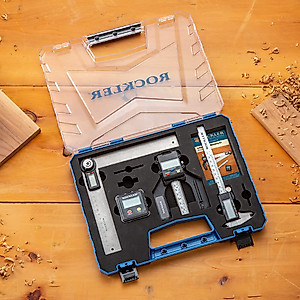 4-Piece Digital Measurement Tool w/Level Box, Height Gauge, Caliper, & Protractor- Precise+Accurate Multifunctional Measurement Kit -Stainless Steel Measuring Tool - Woodworking Tools and Accessories