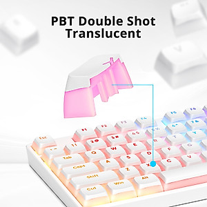 Ussixchare PBT Pudding Keycaps Set 117 Keys, Double Shot Translucent XDA Profile for ISO & ANSI Layout 61/68/84/87/104 Keys Mechanical Keyboard