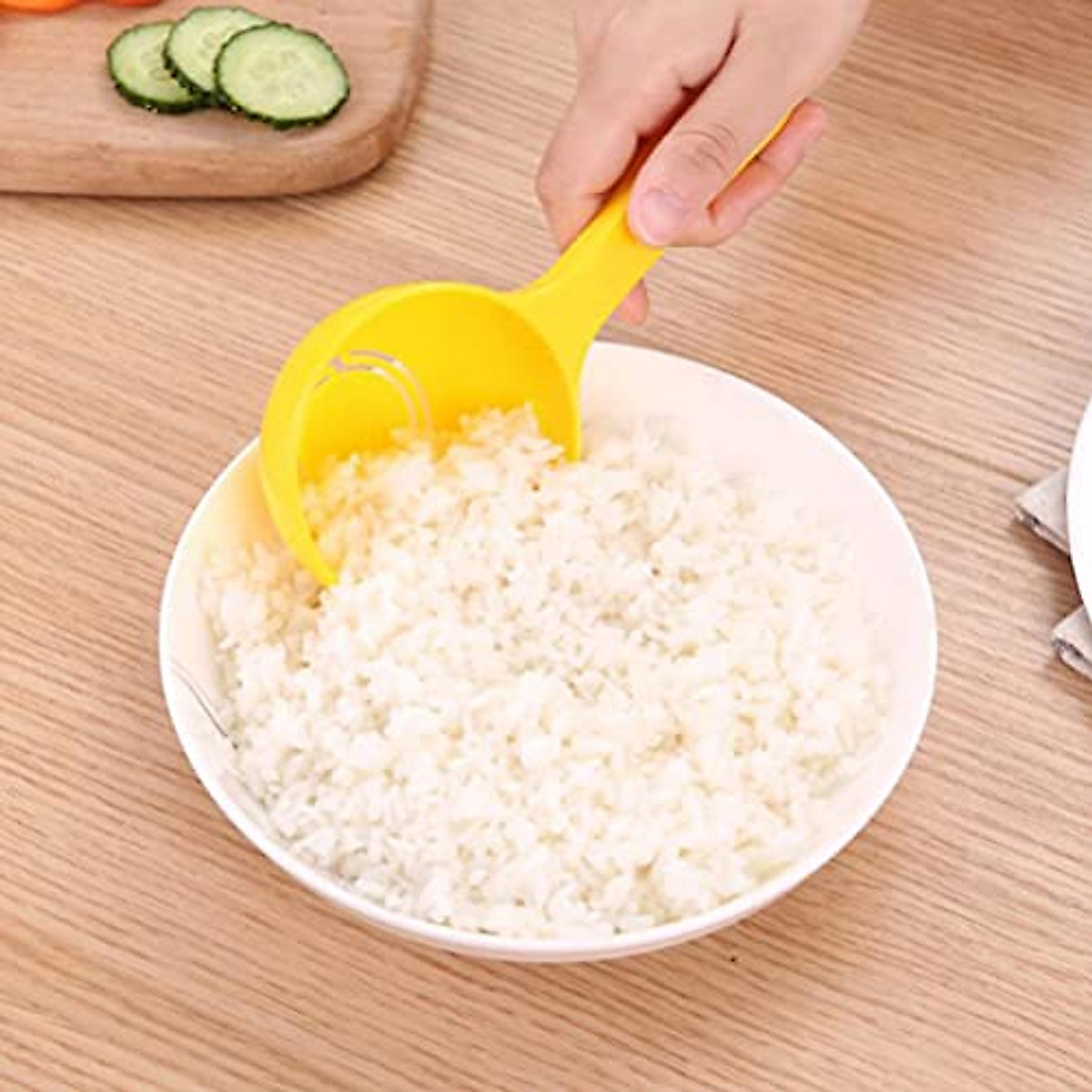 Hemoton 2pcs Plastic Rice Paddle Food Service Spoon Semicircular Rice Shovel Non Stick Rice Scooper Potato Server Spatula for Home Kitchen Restaurant Sushi Making