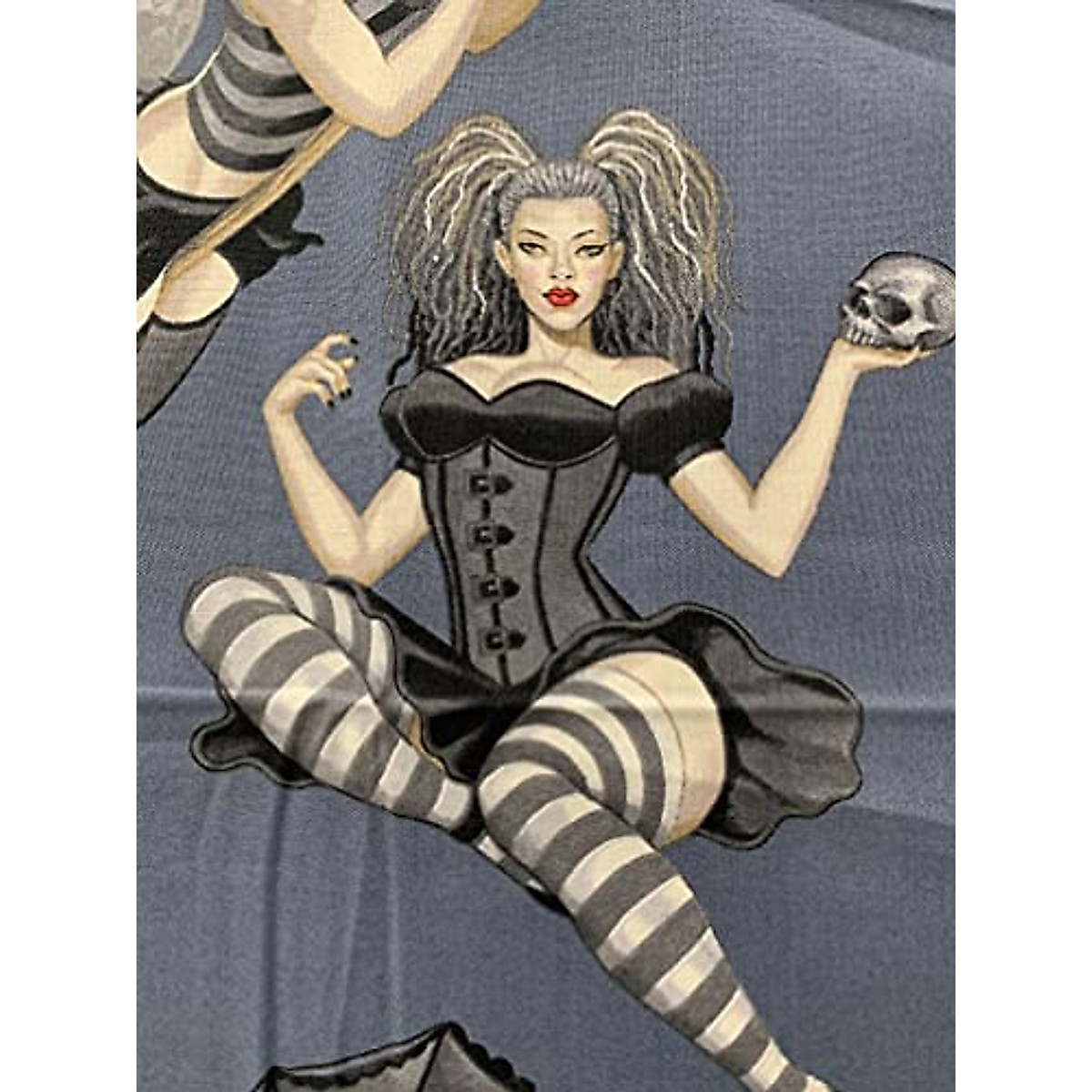 Alexander Henry Haunted House 8827 A Charcoal Gorgeously Goth BTY
