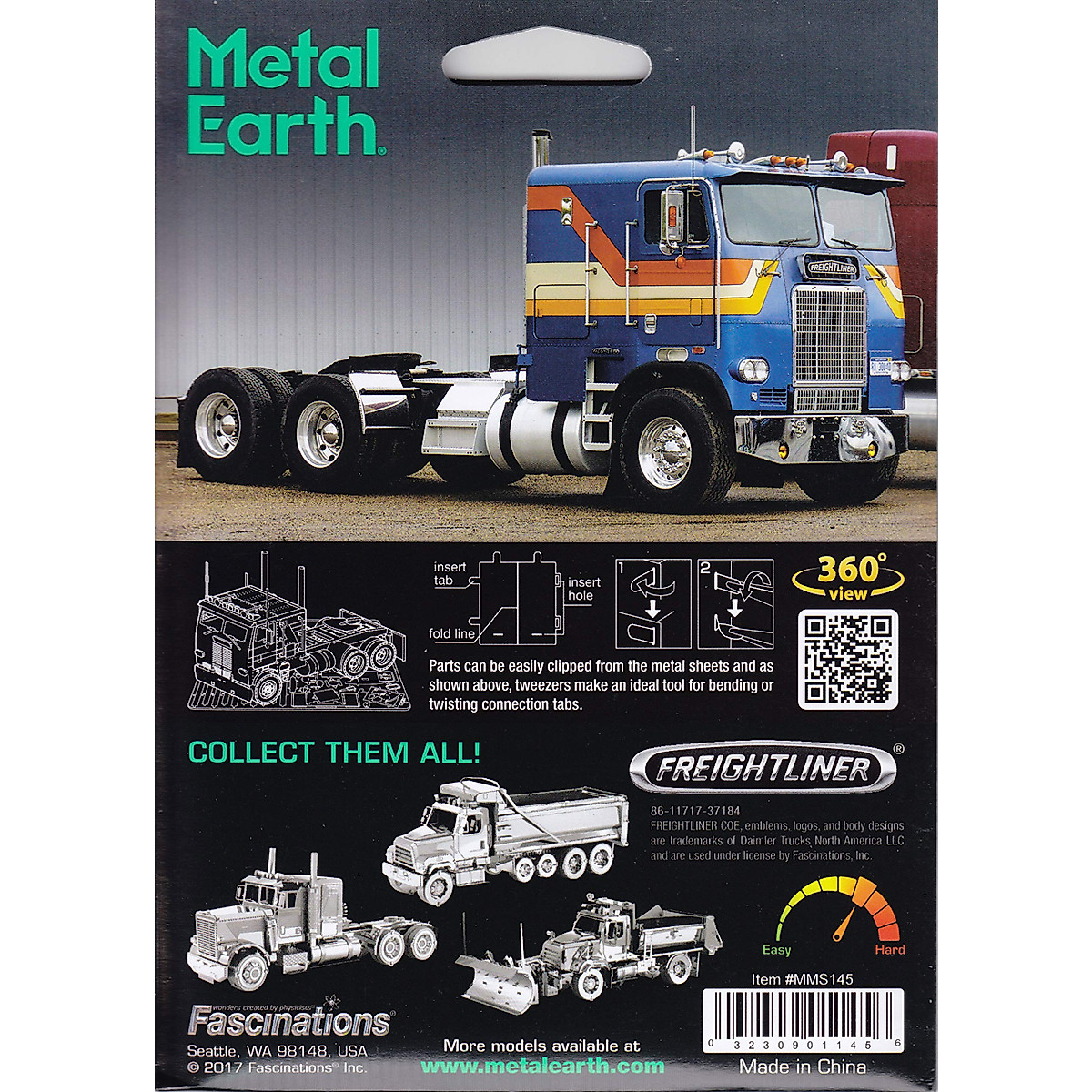 Fascinations Metal Earth Freightliner COE Truck 3D Metal Model Kit