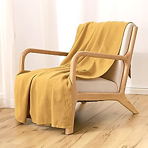 Berkshire Merino Wool Throw | All-Season Merino Wool Throw | Ochre | Throw (50" x 70")