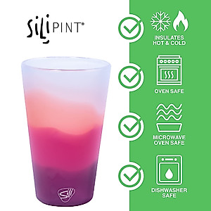 Silipint: Silicone Pint Glasses: 2 Pack -Mountain Air & Desert Sun -16oz Flexible Unbreakable Cups, Hot/Cold, Easy Grip