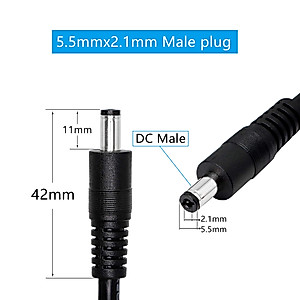 GINTOOYUN DC Power Extension Cable，DC 5.5mm x 2.1mm Male to Female Power Adapter Cable，3FT 18AWG Heavy Duty Cord for 12V CCTV Wireless IP Camera,LED,Car,More.-2PCS