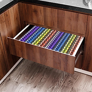 Coffee Pod Storage Holder Drawer Organizer for Nespresso Vertuo Capsule, Holder Tray Storage for Nespresso Pod, Compatible with 40 7.77fl oz or 56 1.35fl oz Pods for Kitchen Drawer, Office Countertop.