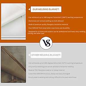 Welding Blanket 3X3FT, 1500GSM Heavy Duty Welding Blanket,Welding Blanket Fireproof,Thickness 1/3”(8mm),Thermal Resistant Insulation
