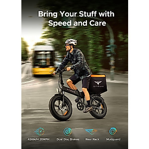 ENGWE 750W Folding Electric Bike for Adults 20" 4.0 Fat Tire Mountain Beach Snow Bicycles Aluminum Electric Scooter 7 Speed Gear E-Bike with Detachable Lithium Battery 48V 13AH Up to 28MPH 75Mile