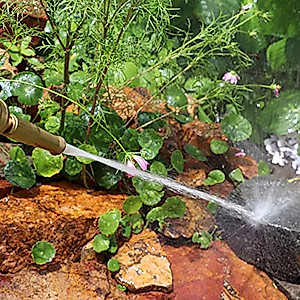 DuLaSeed 2 Packs Solid Brass Hose Nozzle, Heavy Duty Brass Adjustable Twist Garden Hose Nozzle, Water Hose Sprayer for Watering and Washing