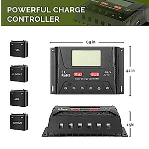 HQST 200W Polycrystalline Solar Panel Kit-2 100W Panels+30A PWM Controller+2 Sets Z Bracket+20ft 12AWG PV Cable+8FT 10AWG Tray Cable+1 Pair T/Y Connector for RV Marine Boat Trailer Off Grid System