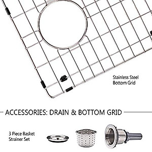 Stainless Steel Undermount Bar Sink, BoomHoze 15 x 17 Inches Small Wet Bar Sink Undermount 16 Gauge SUS304 Brushed Nickel Single Bowl Outdoor Bar Sink